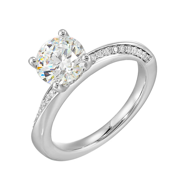 14Kt White Semi Mount 1/6Ctw For 1 1/2Ctw Round Center - Lambert Jewelers