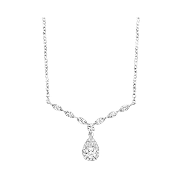 14KT WHITE GOLD DIAMOND (5/8CTW) NECKLACE - Lambert Jewelers