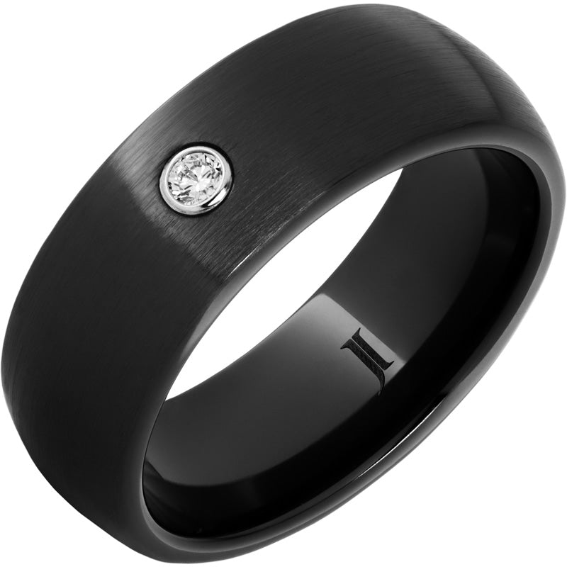 Diamond Dome Black Diamond Ceramic Ring with Diamond 13