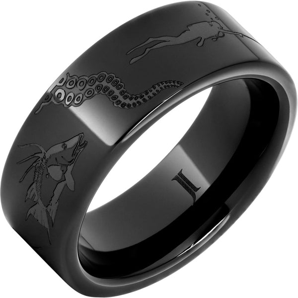 Undersea - Black Diamond Ceramic™ Scuba Ring - Lambert Jewelers
